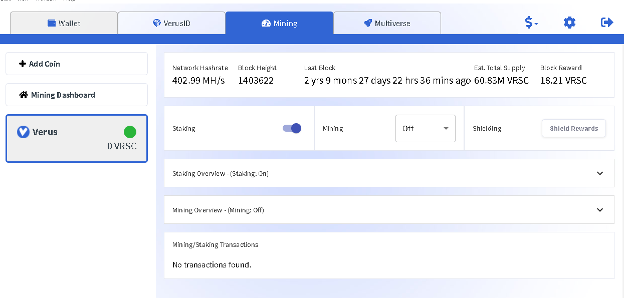 VerusHash 2.2 and mining/staking verus - KomoDeFi
